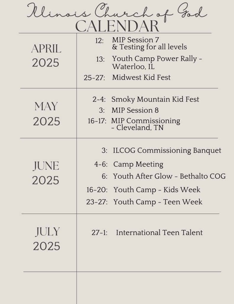 Calendar - Illinois Church of God